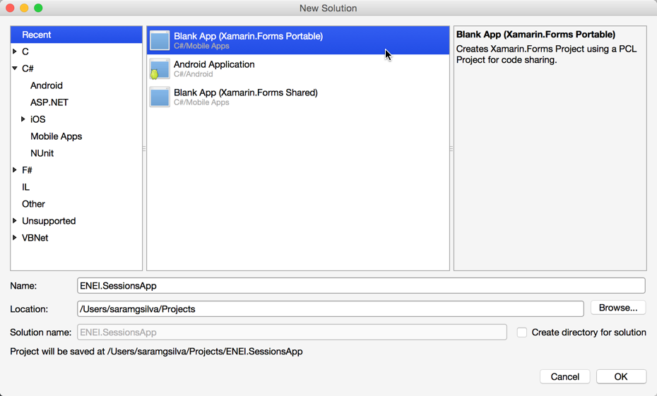 Xamarin Guide 1 Create A Xamarin Forms Project